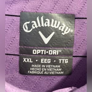 Callaway | Shirts | Callaway Optidri Purple Black Stripe Collared Polo ...